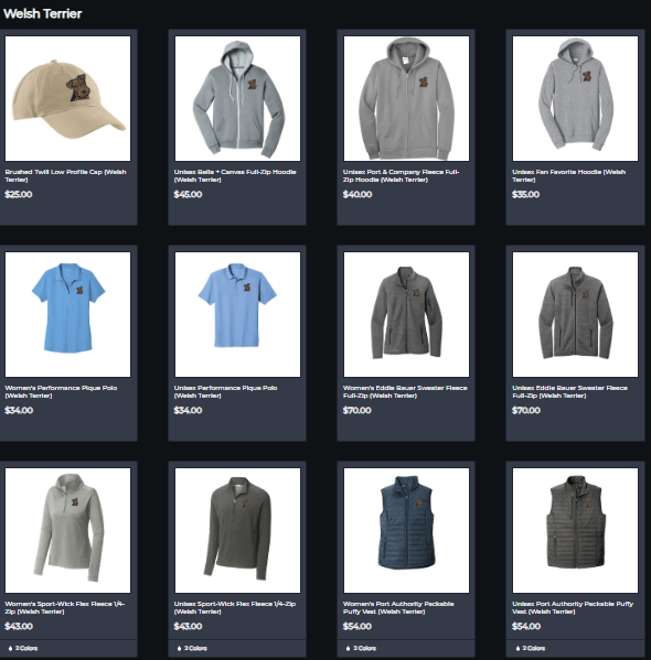 Welsh Wear Sportswear – Welshie Head – Welsh Terrier Club of Northern ...